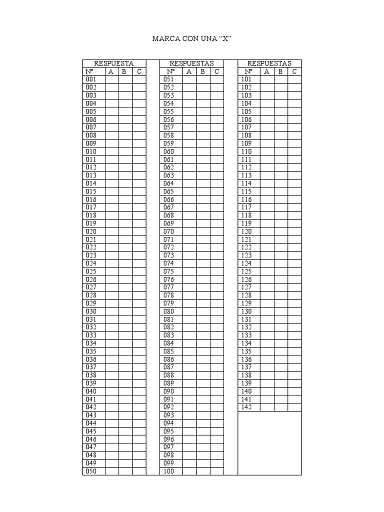 Hoja de Respuesta de HSPQ | PDF