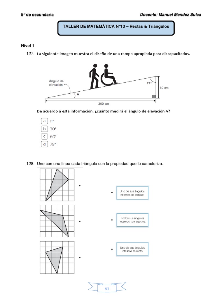 5TO - TALLER DE MATEMÁTICA (2)_organized (6) | PDF | Triángulo | Geometría