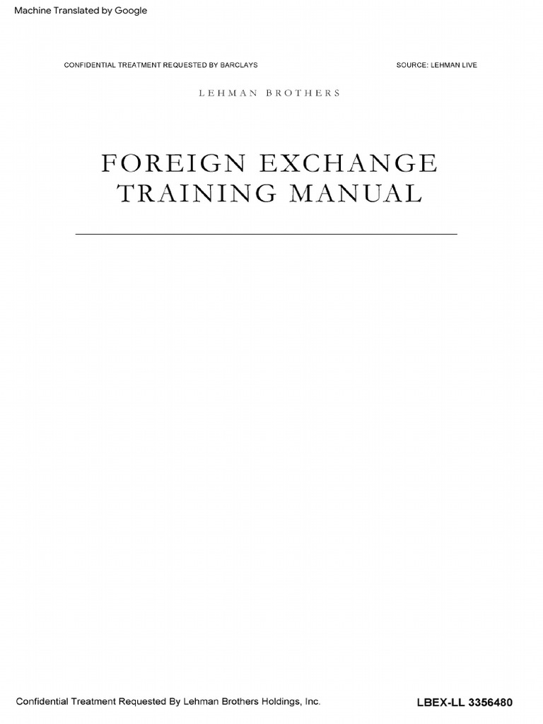 Lehman Brothers Forex Trading Manual (Leaked) | PDF