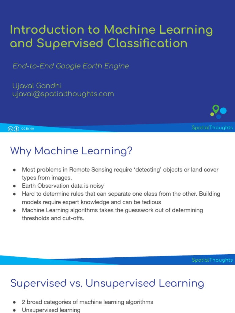 Introduction To Machine Learning And Supervised Classification Pdf Statistical