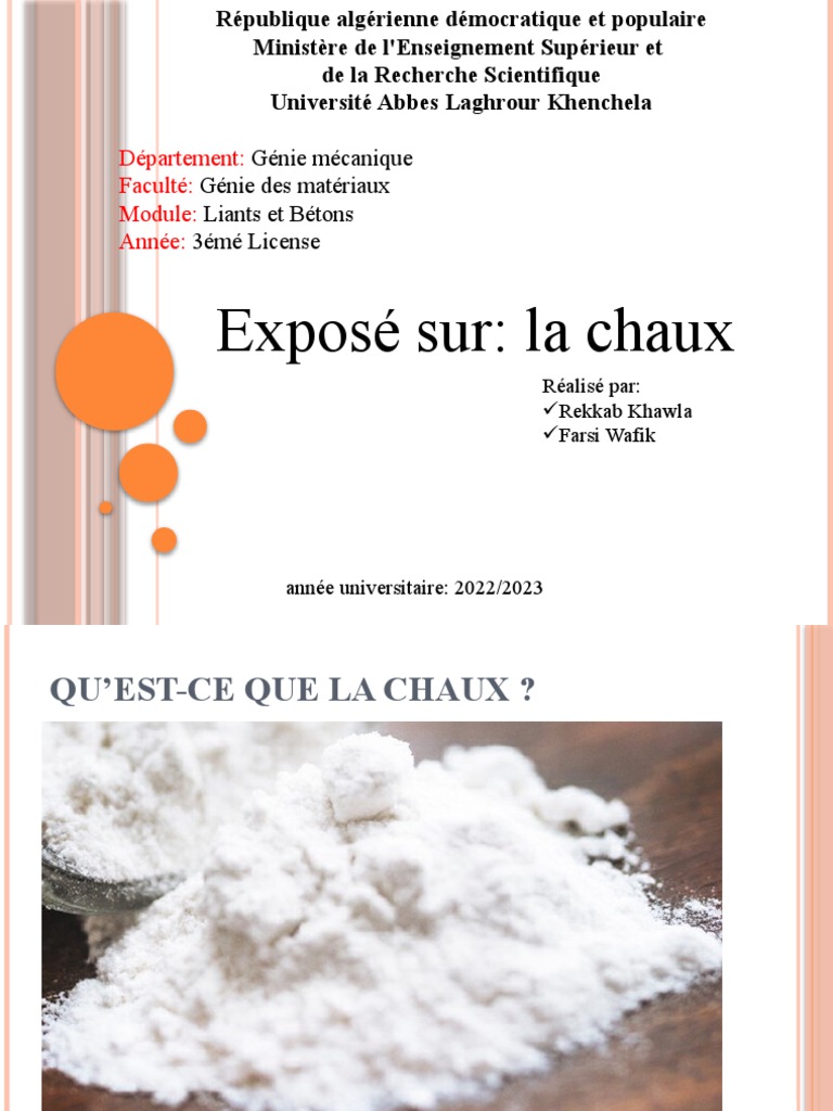 La Chaux | PDF | Chaux | Mortier (matériau)