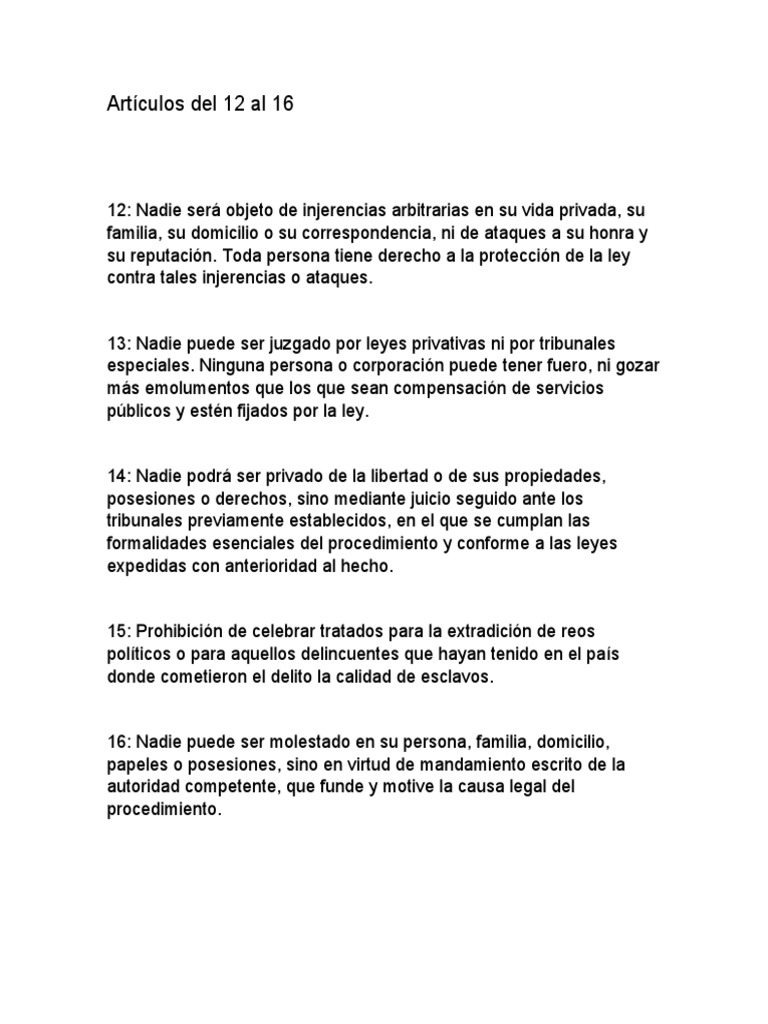 Artículos Del 12 Al 16 | PDF