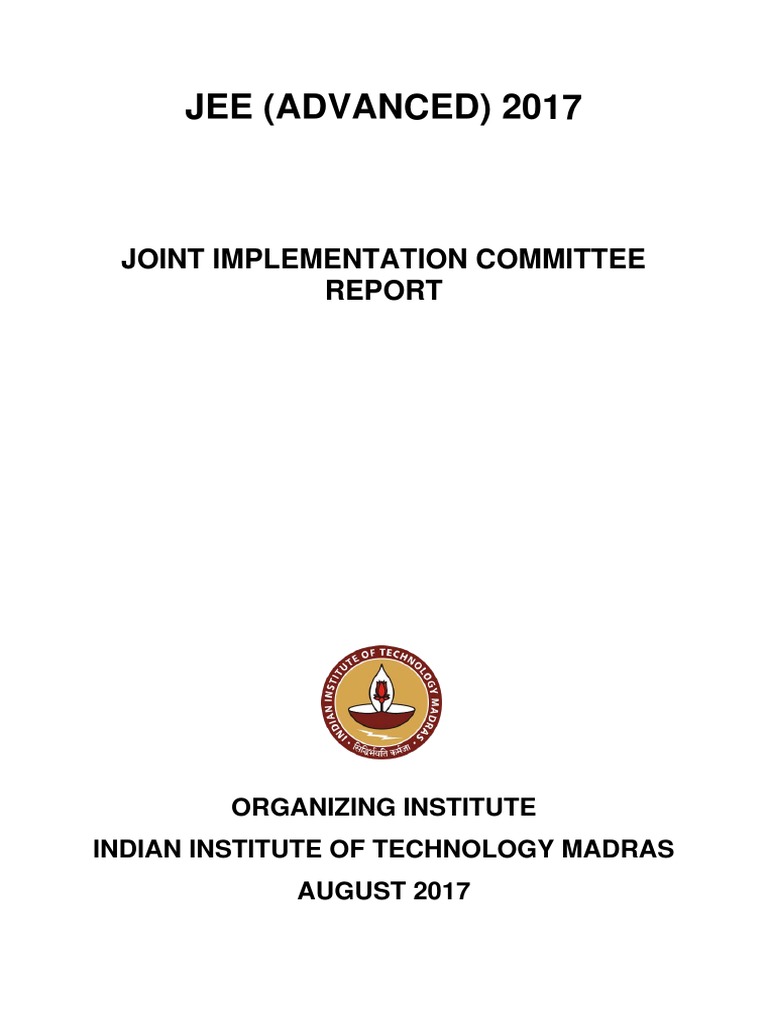 Jee (Advanced) 2017: Joint Implementation Committee | PDF | Science ...