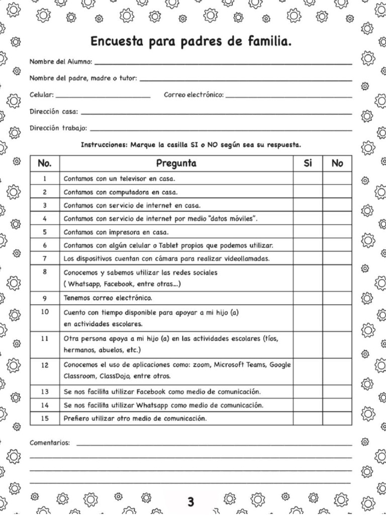 Encuesta para Padres Wordl | PDF