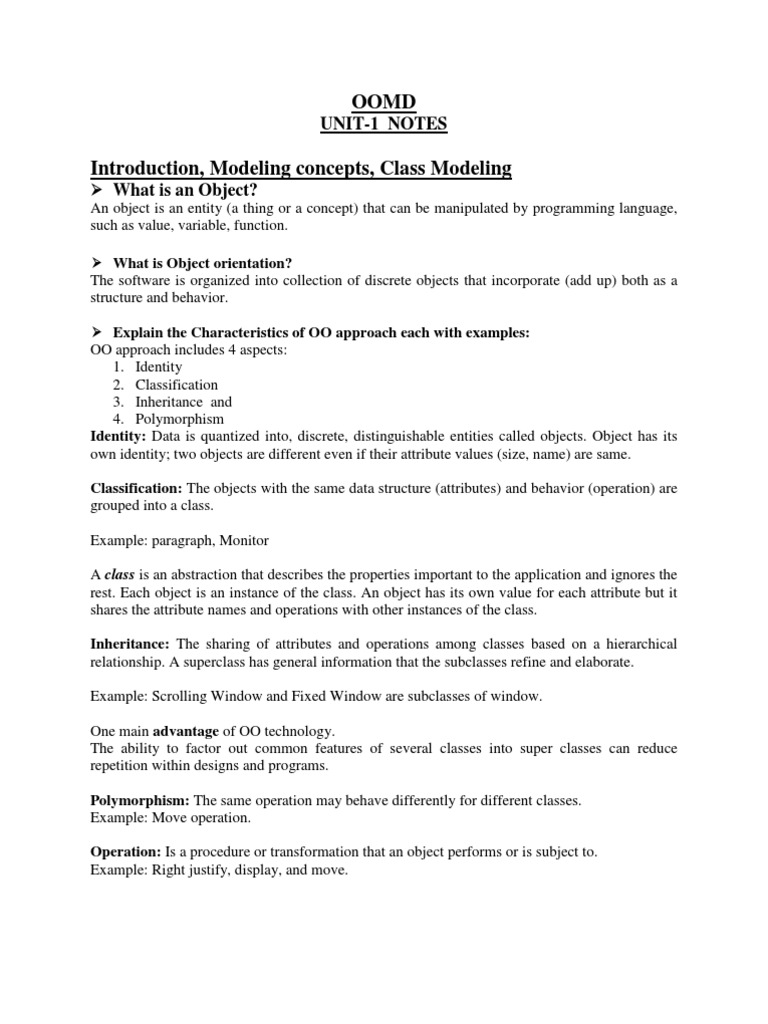 Oomd Basics Pdf Class Computer Programming Conceptual Model