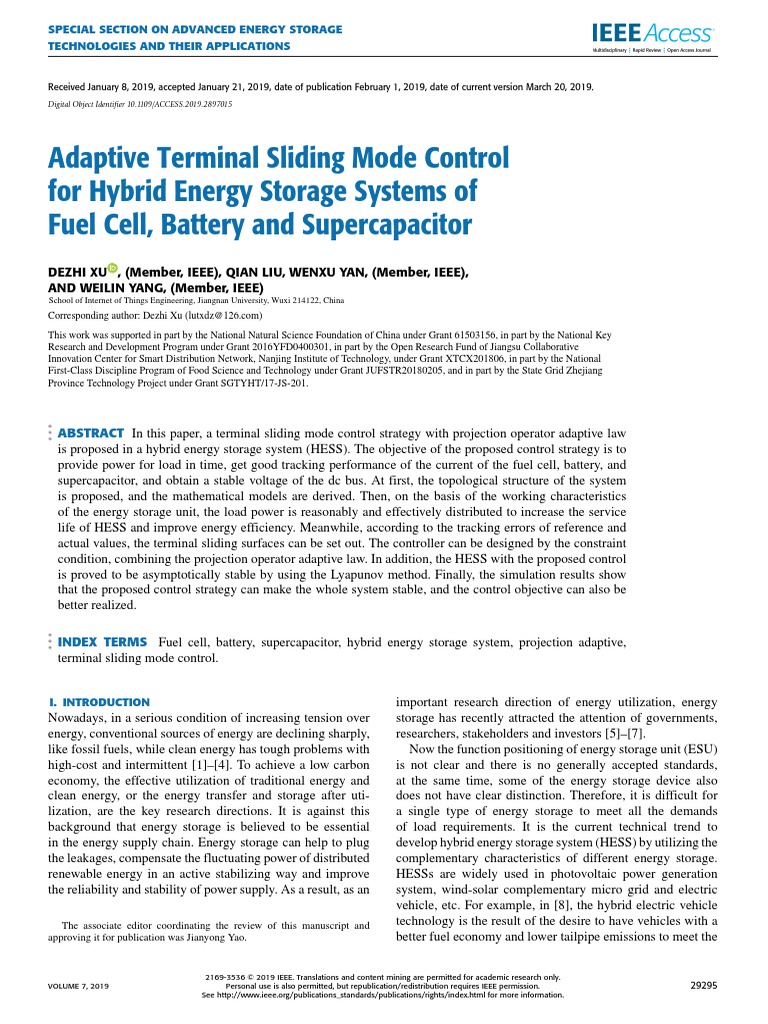 Advanced Energy Storage Control | PDF | Capacitor | Nature