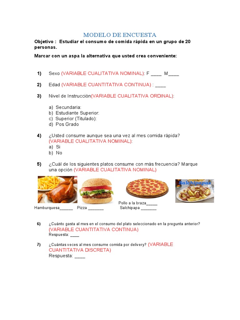 Modelo de Encuesta | PDF