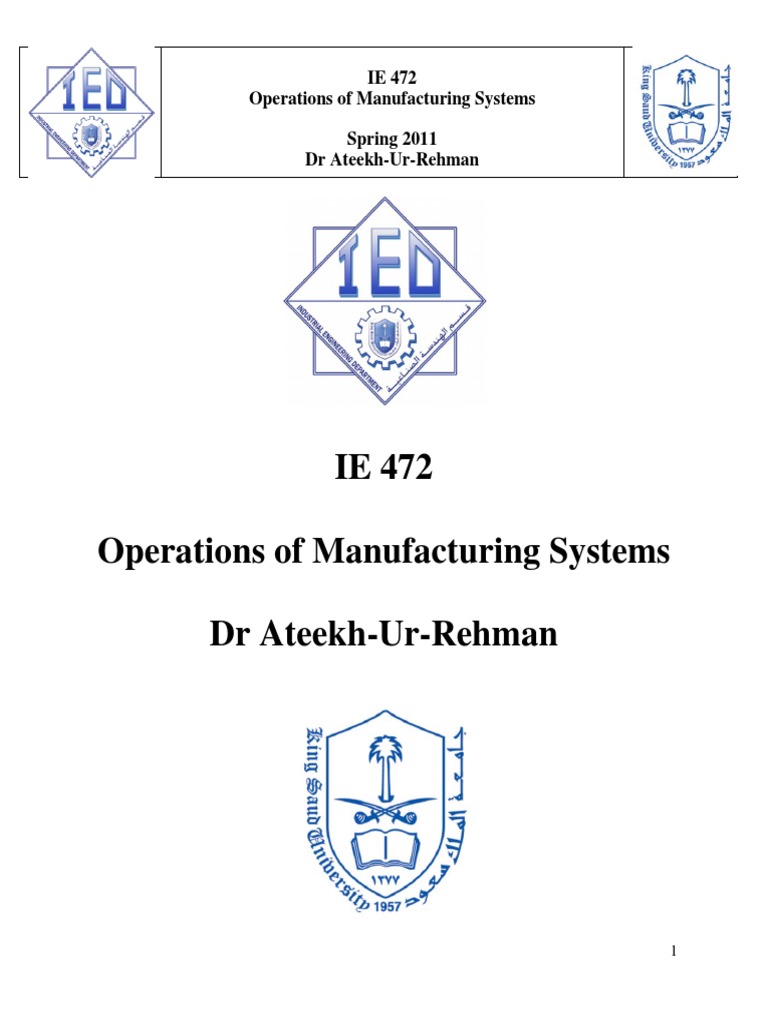 Course Material of IE 472 | PDF | Inventory | Business Process Management