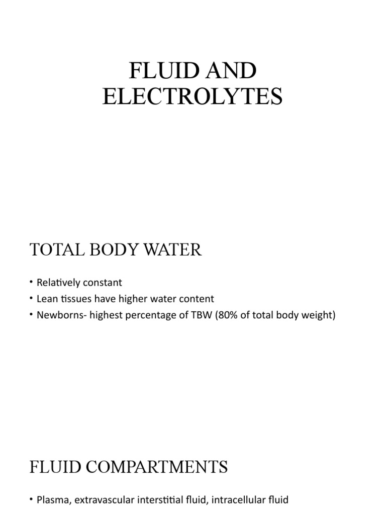 1 - Fluid and Electrolytes (Schwartz Based) | PDF | Causes Of Death ...