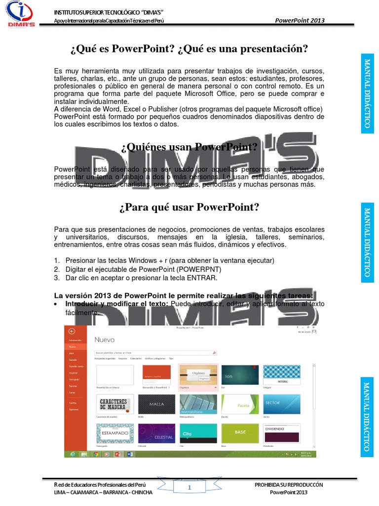 Manual Didáctico PowerPoint 2013 | PDF | Microsoft PowerPoint | Hipervínculo