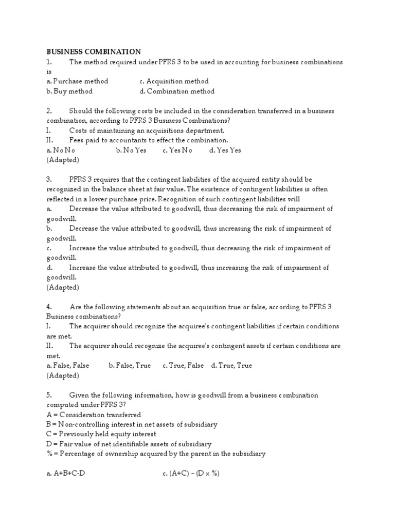 Theory Reviewer Buscomb Conso | PDF | Goodwill (Accounting) | Mergers ...