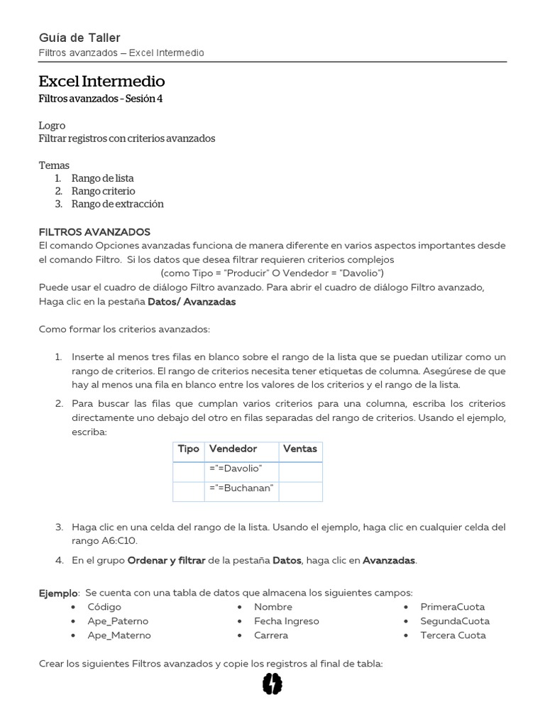 Guia Excel Intermedio - Sesion 04 | PDF | Microsoft Excel | Cocina occidental