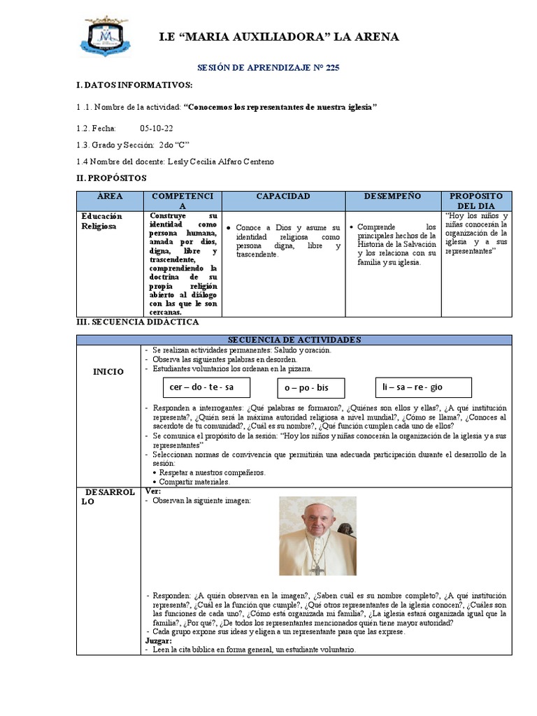 Sesión 05-10-22 2c Educación Religiosa | PDF | Jesús | San Pedro