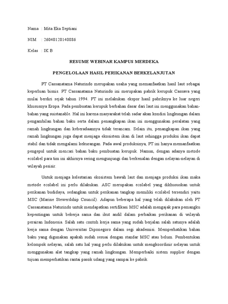 Mita Eka Septiani - 26040120140086 - IK B - Resume Materi Webinar | PDF