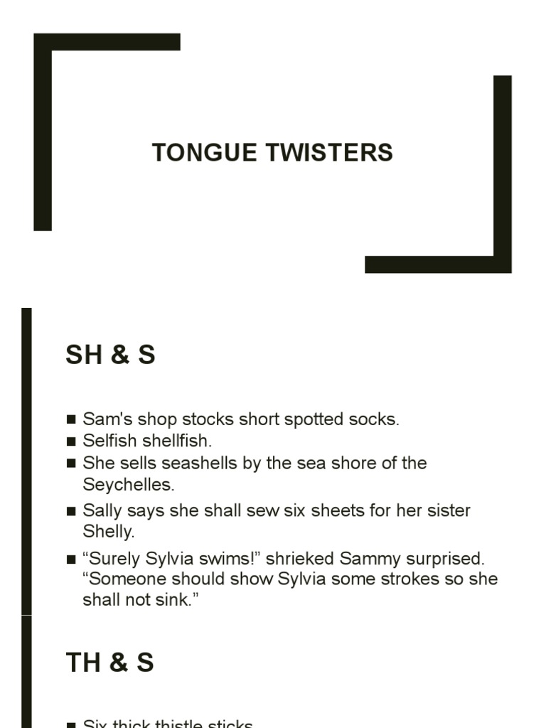 Tongue Twisters | PDF | Mystery, Thriller & Crime Fiction