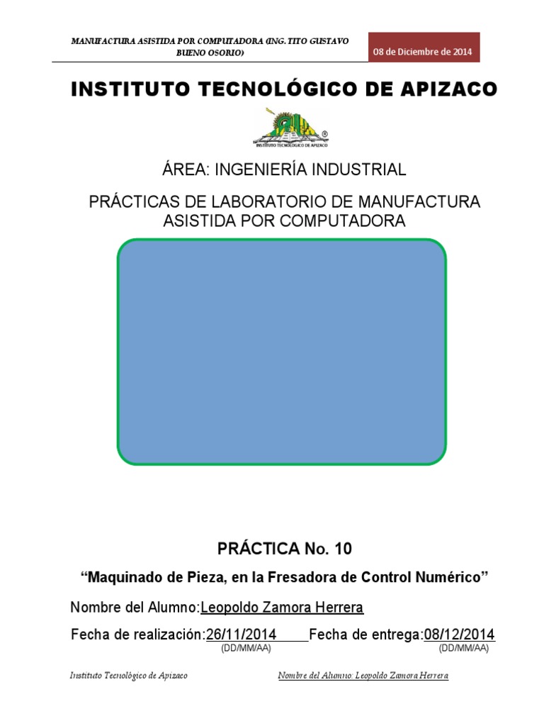 Practica 10 Fresa | PDF | Control numerico | Sectores Economicos