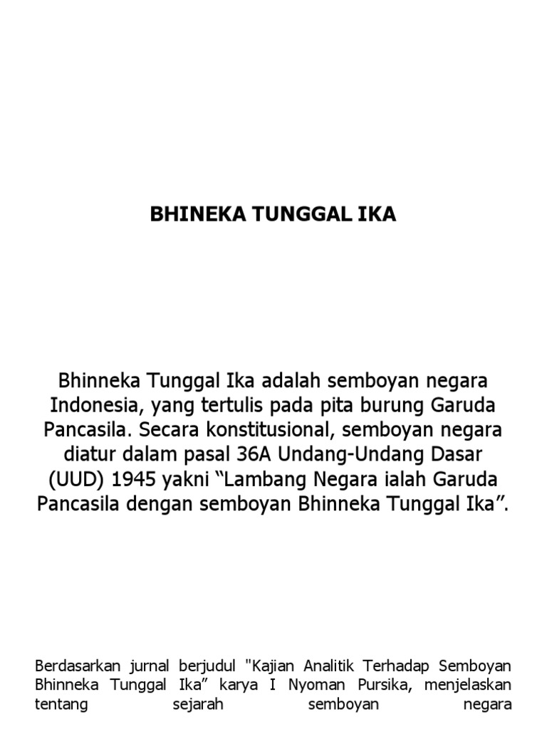 Bhineka Tunggal Ika | PDF