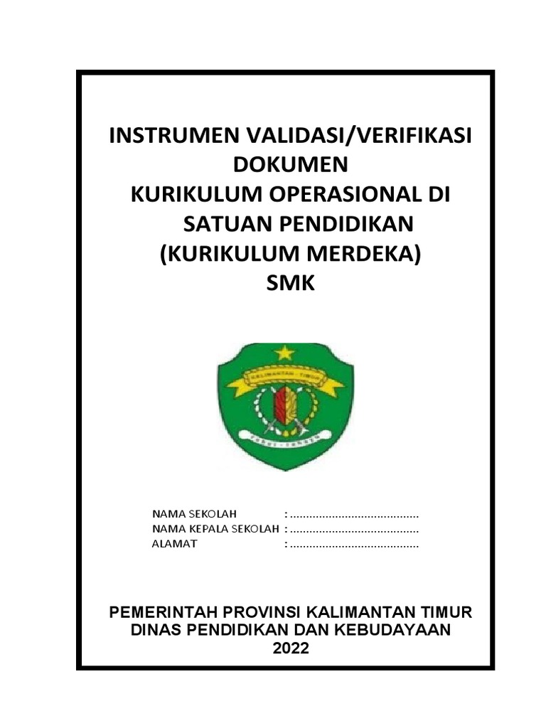 Instrumen Validasi KOSP SMK 2022-2023 Rev | PDF