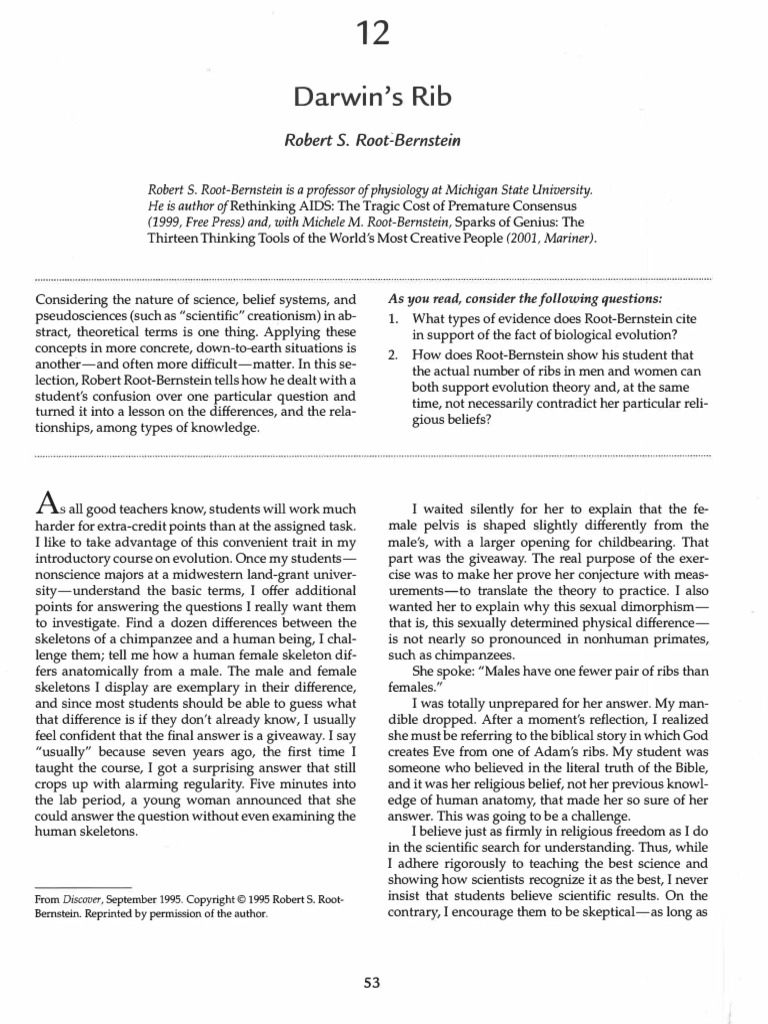 Semana 2 Root-Bernstein (2005) | PDF | Evolution | Science