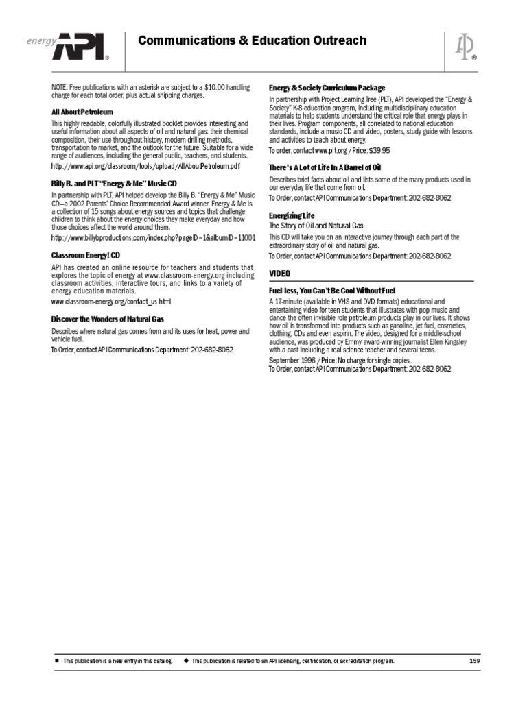 The API Composite List Communications & Education Outreach | PDF