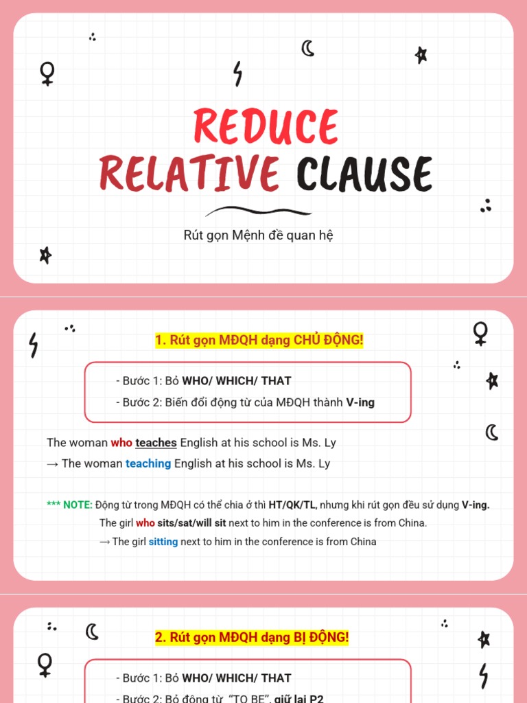 05.07 - Reduce Relative Clause - Revision (G11) | PDF | Hue | Vietnam