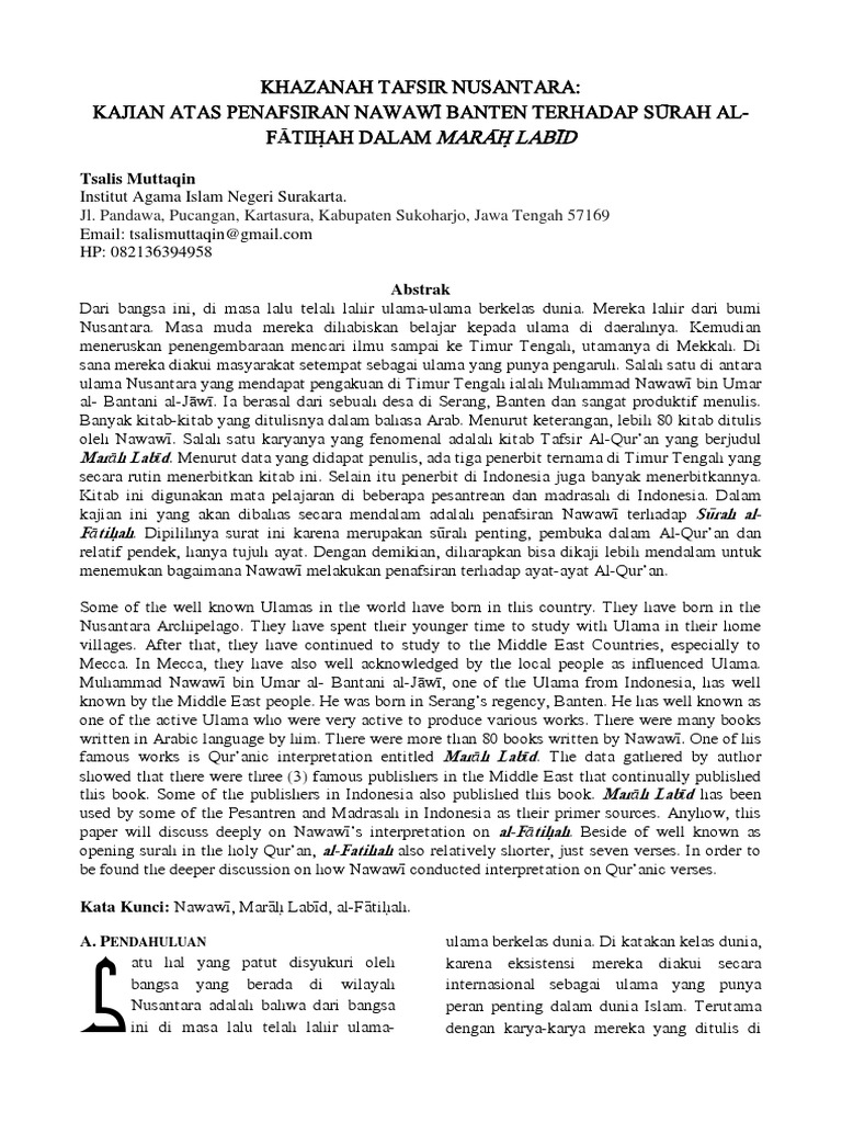 Khazanah Tafsir Nusantara | PDF | Sejarah | Agama & Spiritualitas