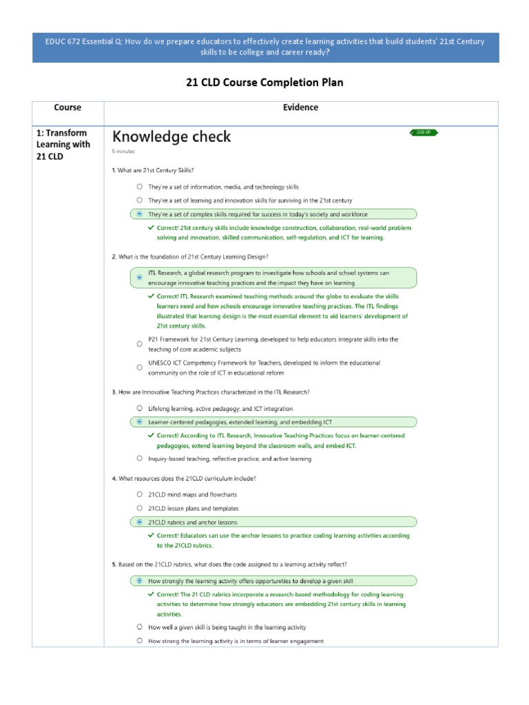 21 CLD Completion Plan | PDF | Educational Technology | Learning
