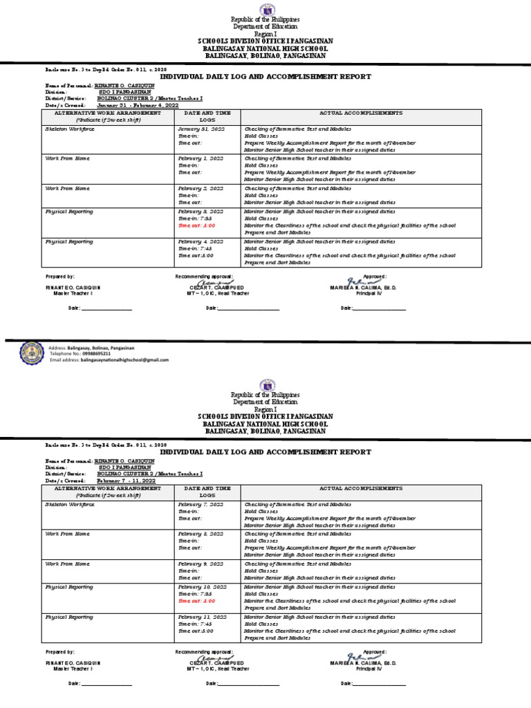 Accomplishment Report February 1-28-2022 | PDF | Public Administration | Government