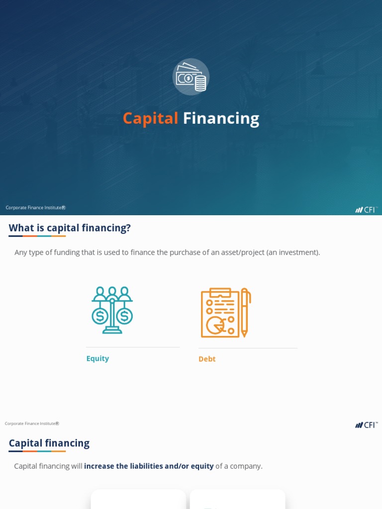 Capital Financing - Corporate Finance Institute | PDF | Cost Of Capital ...