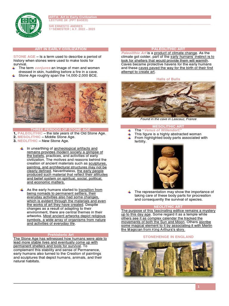 Art in Early Civilization 2 | PDF | Stone Age | Ancient Egypt