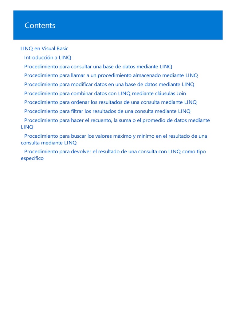 Linq | PDF | Consulta integrada de idiomas | SQL