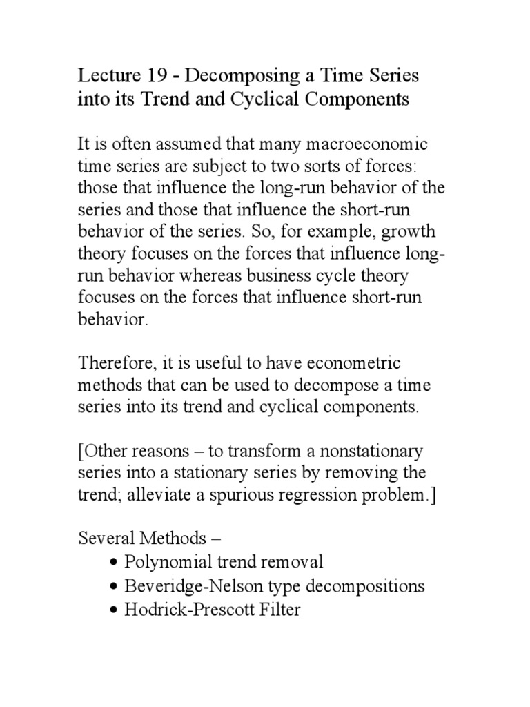 Lecture 19 Trends I Pdf Ordinary Least Squares Regression Analysis