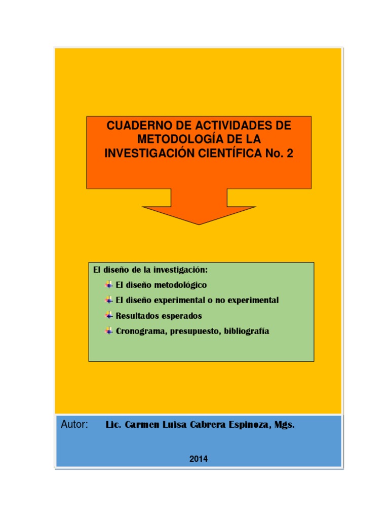 CUADERNO DE ACTIVIDADES DE METODOLOGÍA DE LA INVESTIGACIÓN CIENTÍFICA ...