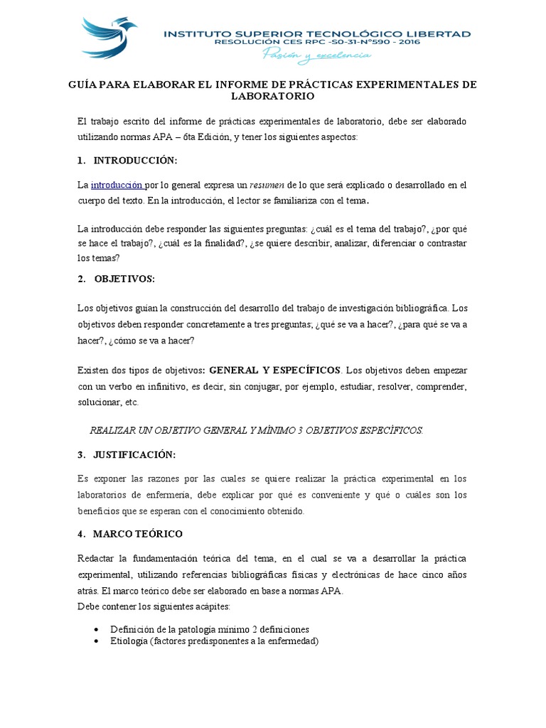 Formato de Guías de Prácticas Experimentales de Enfermería | PDF | Laboratorios