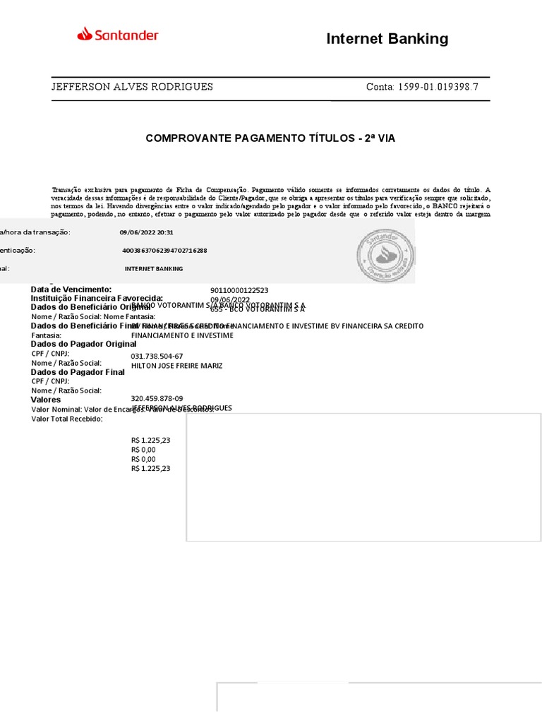 Comprovante 6 B218 D3 EDD1 E647 FF76 E8 D09 | PDF | Dinheiro | Bancos