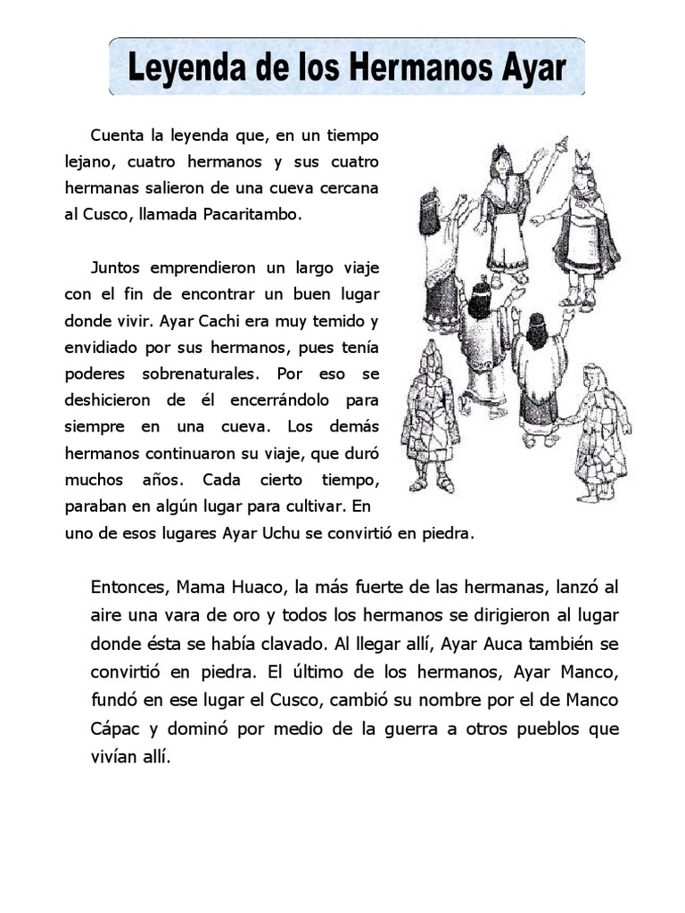 Ficha Leyenda de Los Hermanos Ayar | PDF Ficha Leyenda de Los Hermanos Ayar | PDF