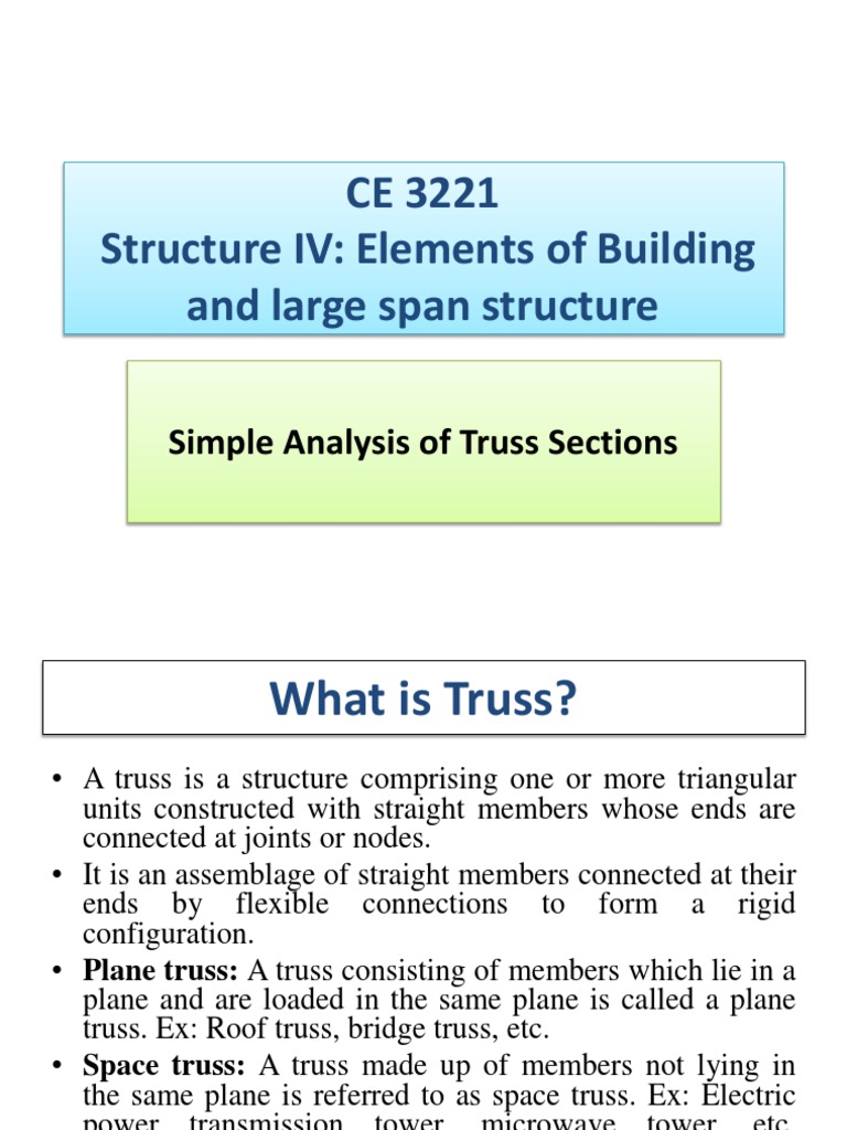 Analysis Of Plane Trusses Through Methods Of Joints And Sections PDF