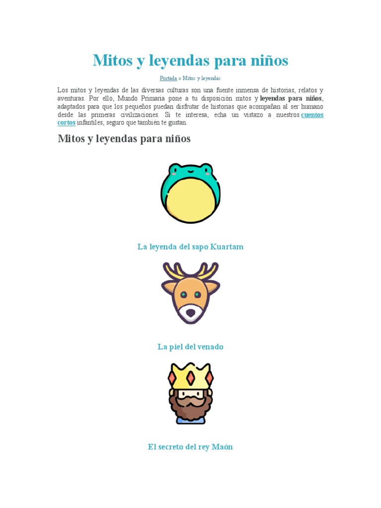 Mitos y Leyendas para Niños | PDF
