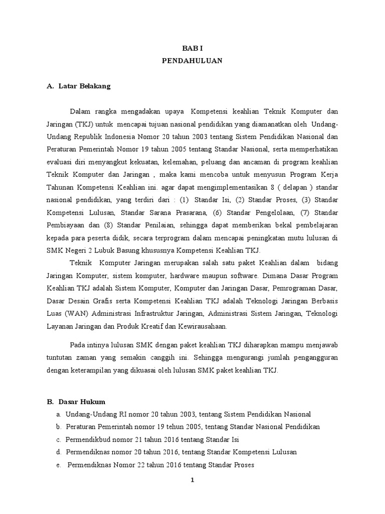 Program Kerja Kaprog TKJ | PDF