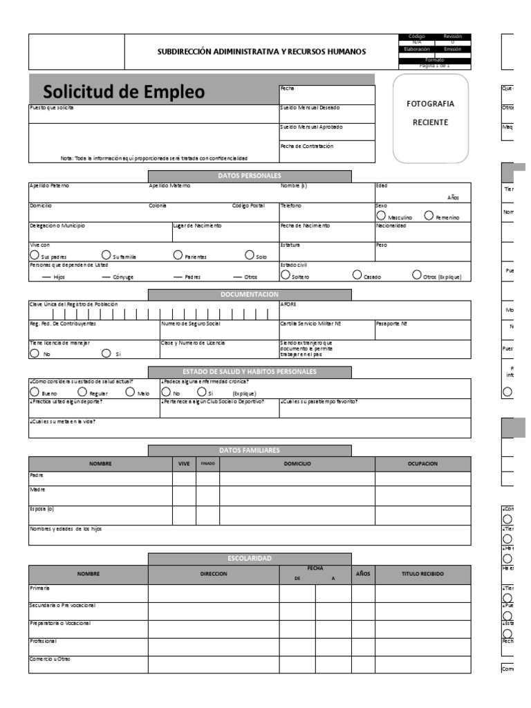 Solicitud de Empleo | PDF