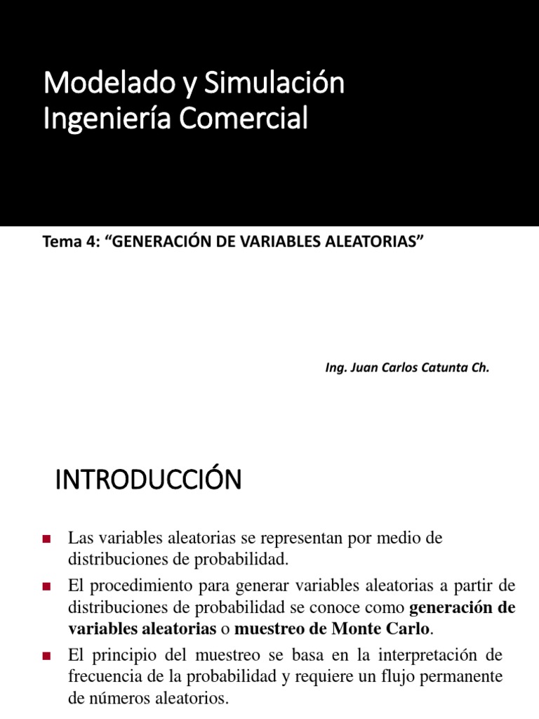 Generación de variables aleatorias a través del método de transformación inversa | PDF ...