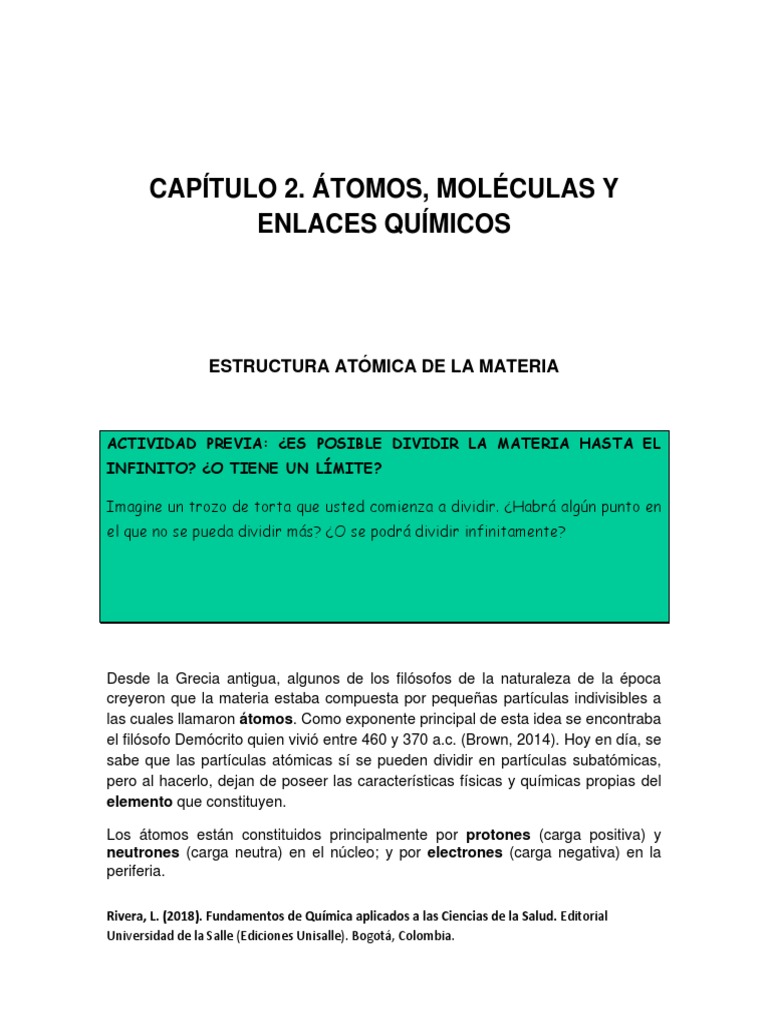 Estructura Atómica de La Materia | PDF | Átomos | Configuración electronica