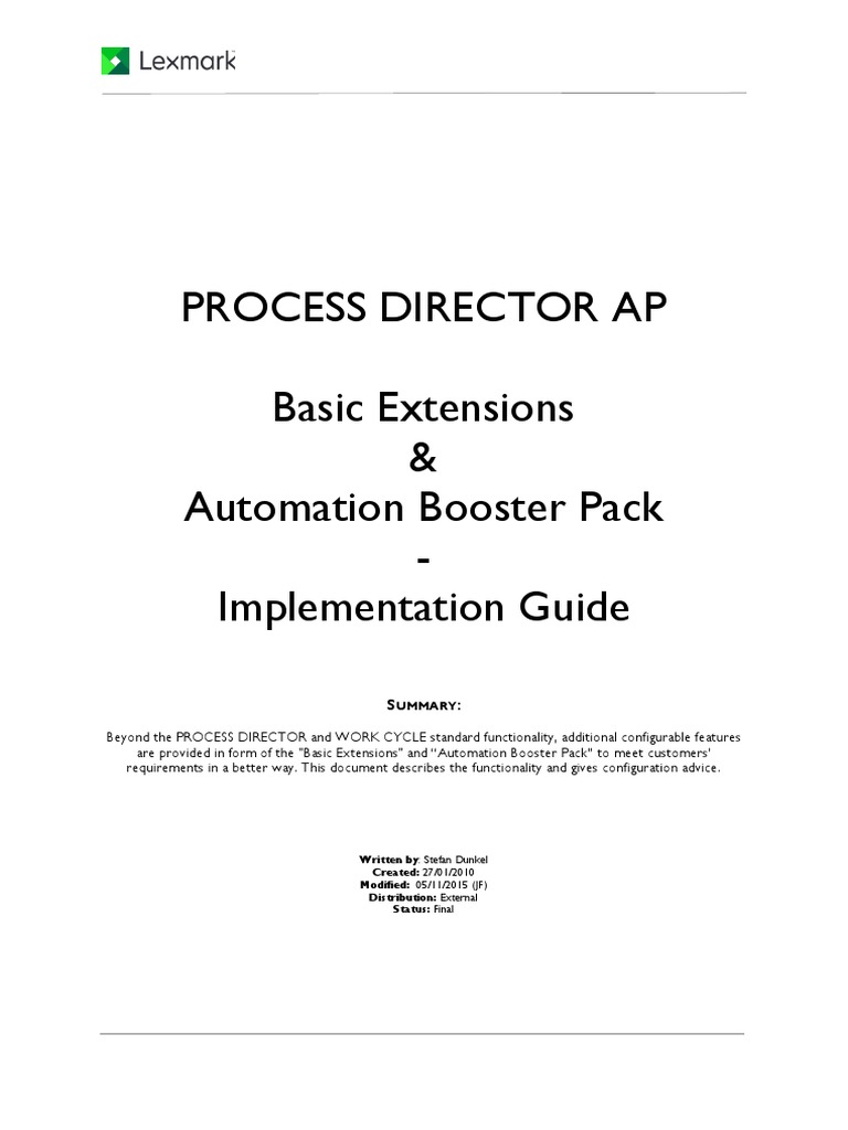 PD AP - Basic Extensions and Automation Booster Pack For PD AP | PDF ...