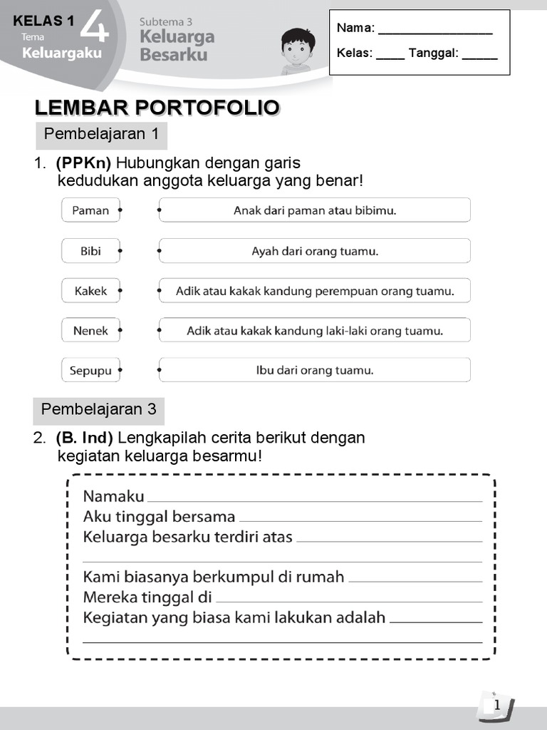 LEMBAR PORTOFOLIO BUPENA 1B Tema 4 Sub 3 | PDF