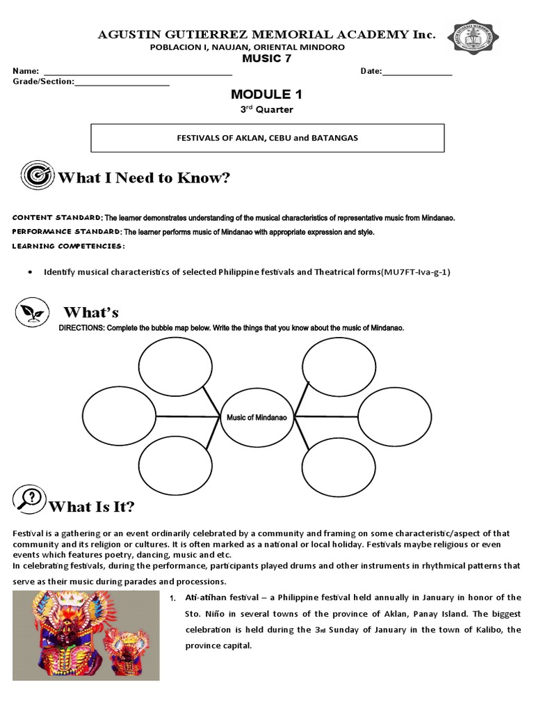 MUSIC 7 q4 Module 1 | PDF | Cebu