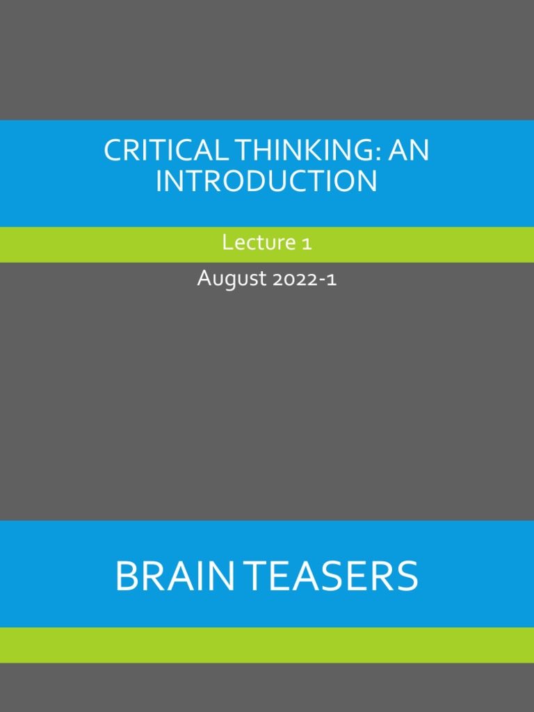 Critical Thinking - An Introduction Updated | PDF | Critical Thinking ...