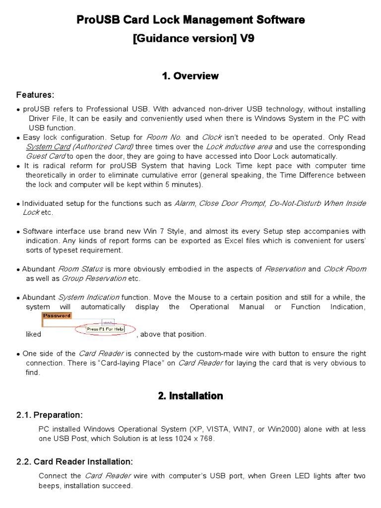 ProUSB Card Lock Manual in ENGLISH | PDF | Computing | Microsoft Windows