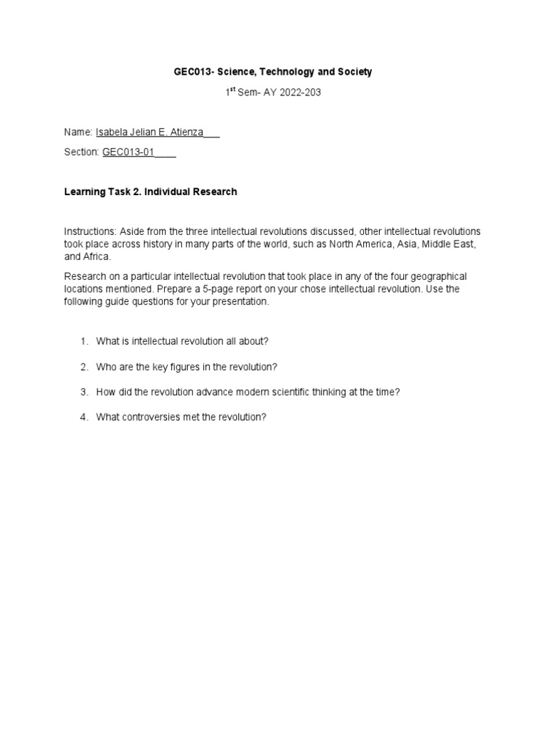 Asynch 2 and Assignment # 2 | PDF | Academic Discipline Interactions | Science