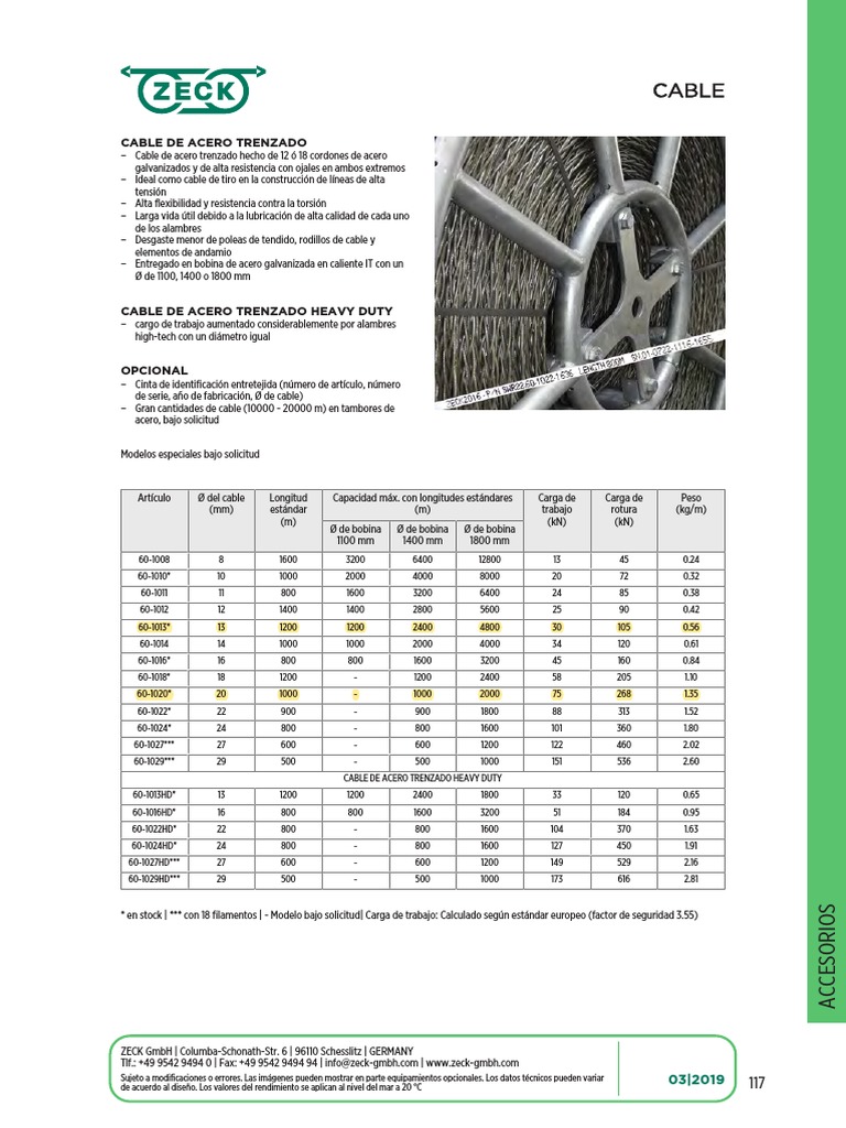 FT. Cordina Acero (ZECK 13 y 20 MM) | PDF | Cuerda | Máquinas