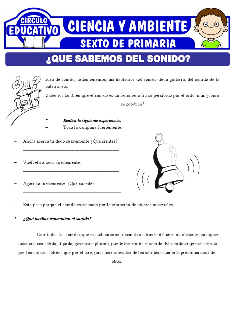 Que Sabemos Del Sonido para Sexto de Primaria | PDF | Sonido | Acústica